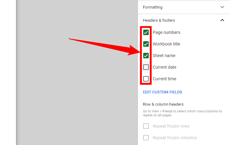 How to Add Headers or Footers in Google Sheets