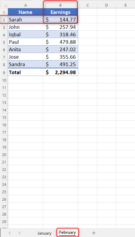 Excel Reference Worksheet