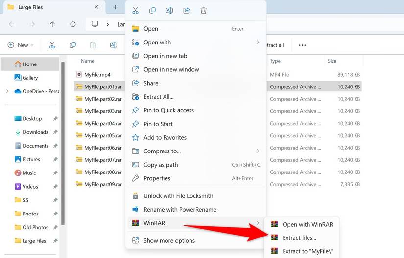 How to Split Large Files Into Multiple Smaller Files on Windows 11
