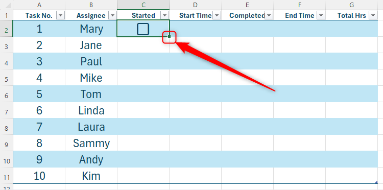How to Add a Timestamp to Checkboxes in Excel