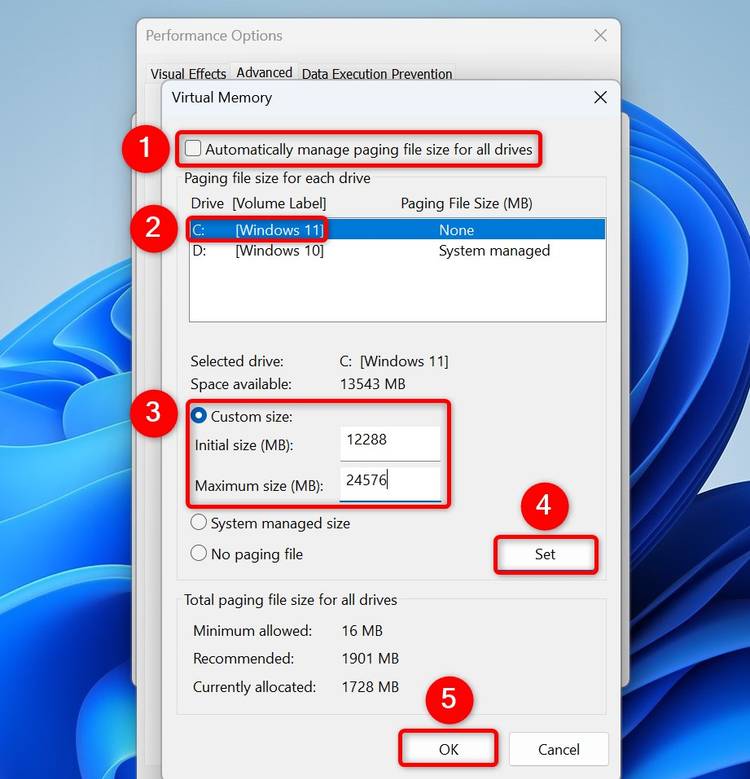 How to Allocate More RAM to Apps or Games in Windows 11