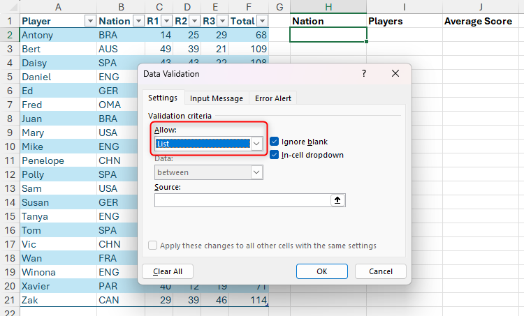 How to Create a Drop-Down List from a Column of Data in Excel